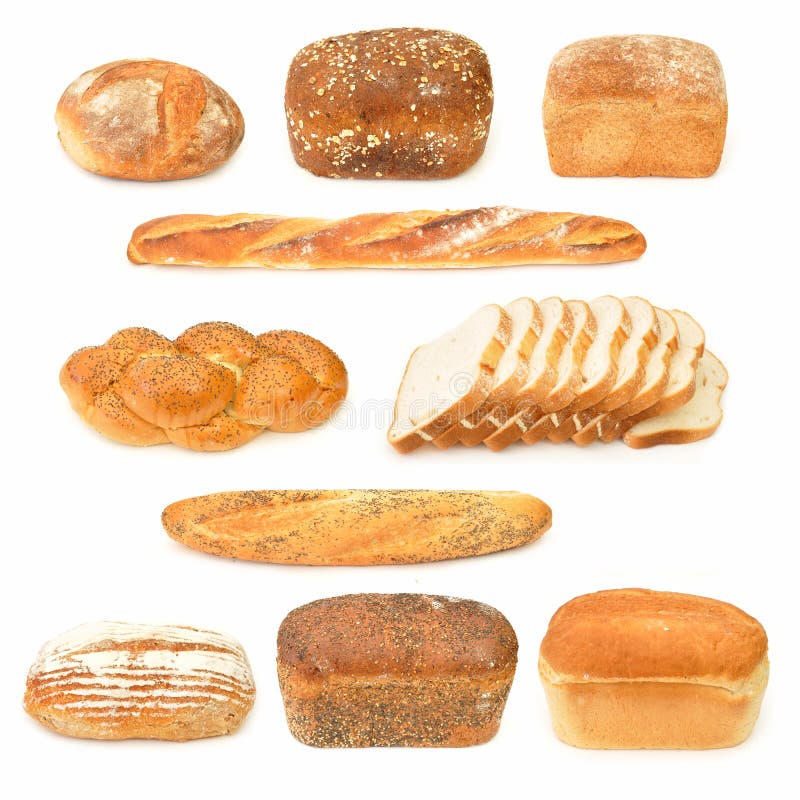 Bread collection stock image. Image of white, food, brown - 21944885