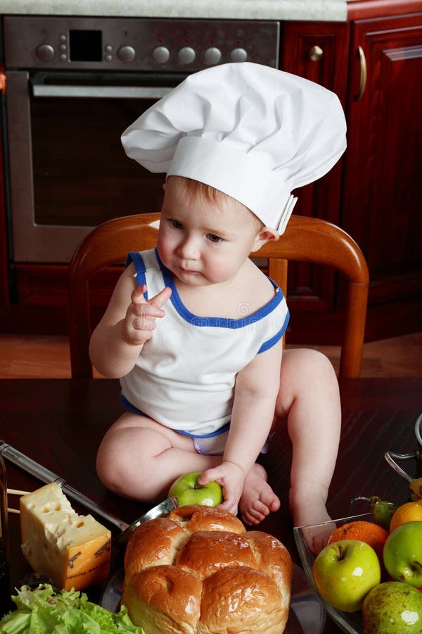 Infant cook stock image. Image of meal, childish, appetizer - 5413859