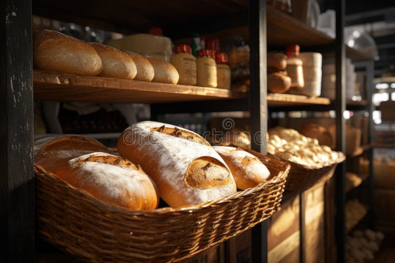Bread is on the Counter in the Store Stock Illustration - Illustration ...