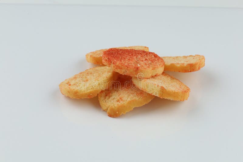 Bread Crackers Snacks on a White Background Stock Photo - Image of ...
