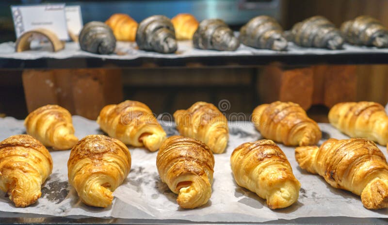 Bread and Croissant Arrange Stock Image - Image of integral, brown ...