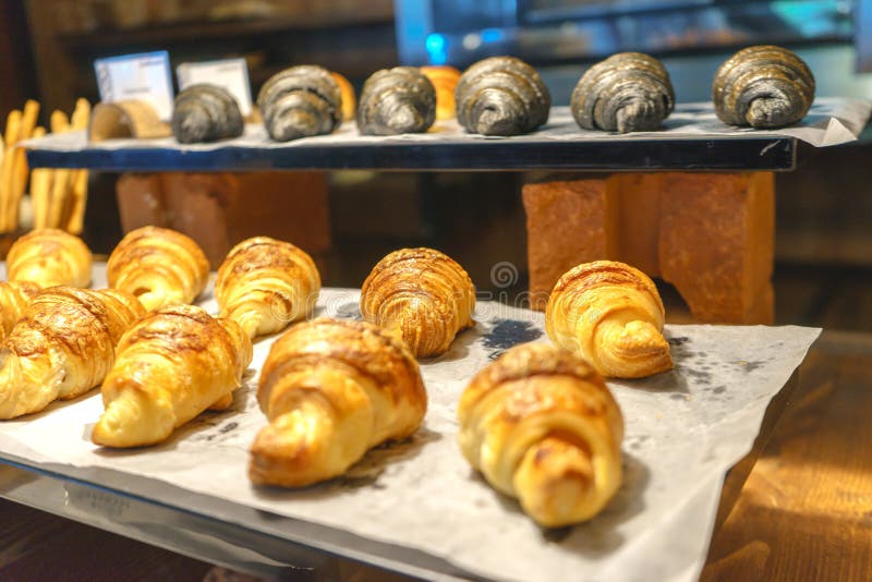 Bread and Croissant Arrange Stock Image - Image of croissants, butter ...