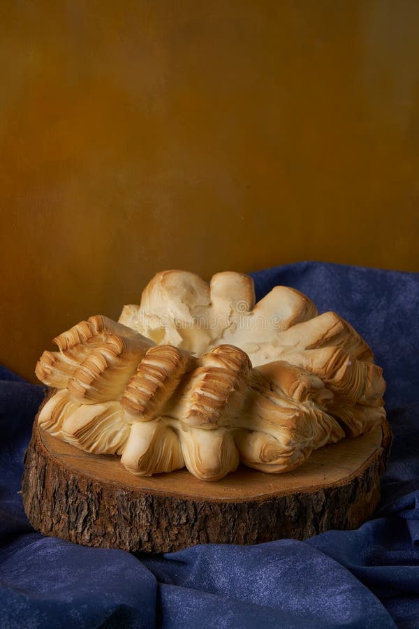 Bread Crown on a Rustic Table Stock Image - Image of snack, cookie ...