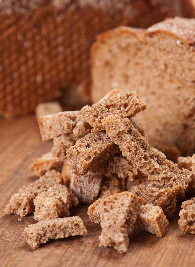 Bread Crumb With Black Bread Stock Photo - Image of closeup, isolated ...