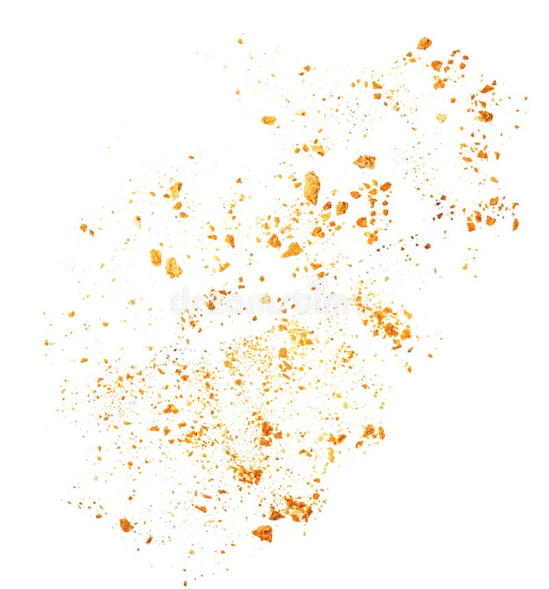 Bread Crumbs Isolated on White Background. Splash of Crumbs Top View ...