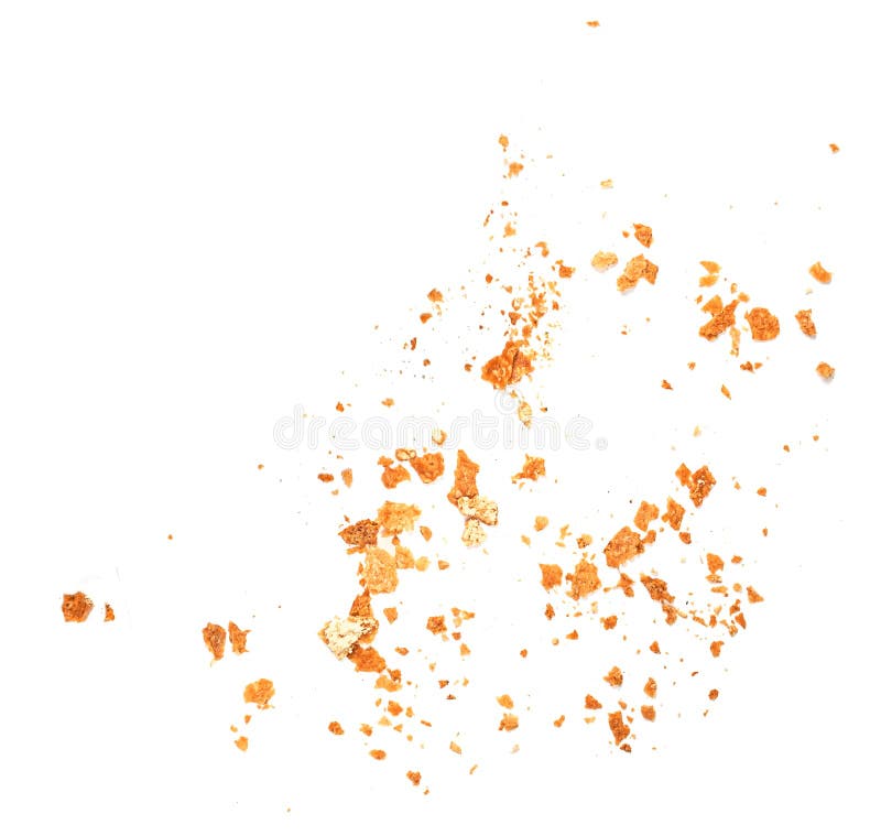 Bread Crumbs Macro Isolated on White Background. Splash of Crumbs Top ...