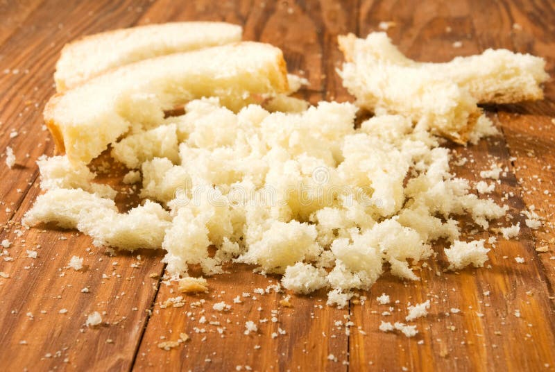 Bread Crumbs on the Table Closeup Stock Photo - Image of bread ...