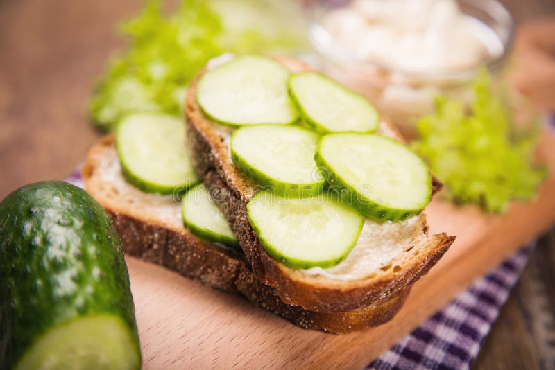 Bread with cucumber stock photo. Image of cold, picnic - 63880130