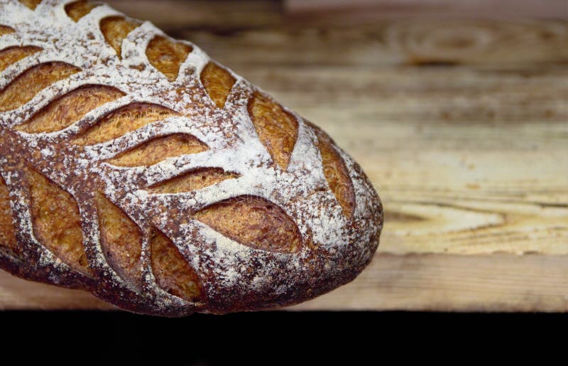 Bread with a Curly Crisp on the Counter Bakery Stock Photo - Image of ...