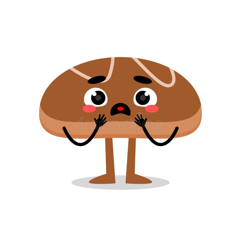 Bread Cute Mascot Character with Scared Expression Stock Vector ...