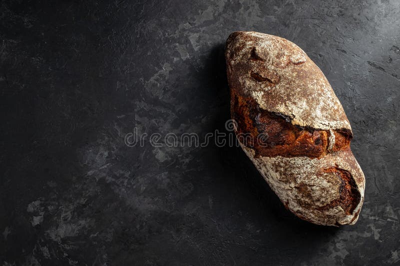 Bread on a Dark Background. Banner, Menu, Recipe Place for Text, Top ...