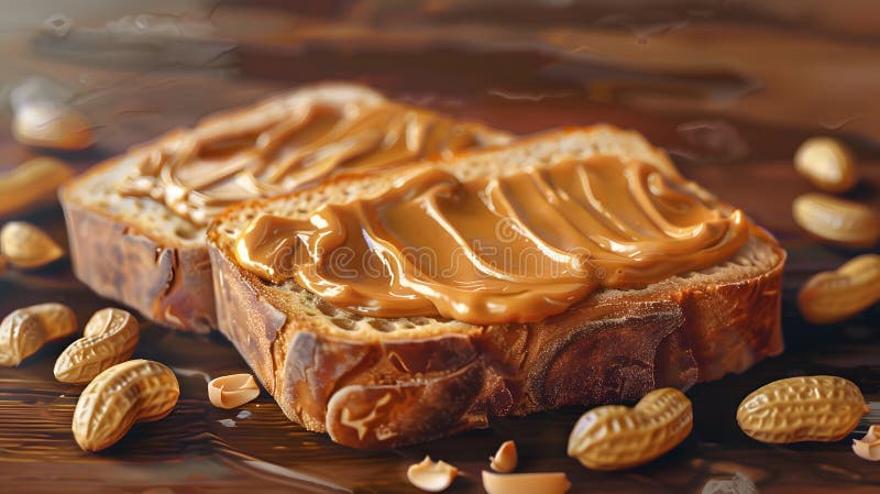 Bread with Delicious Peanut Jam Topping, Cake with Delicious Peanut Jam Topping Stock ...