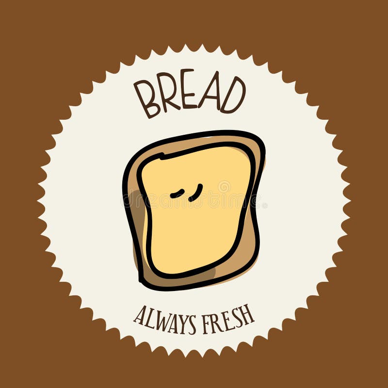 Bread Graphic Logo. Contour Icon of Cartoon Loaf of Fresh Bread with ...