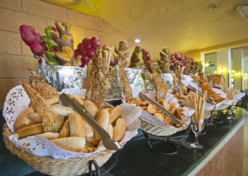 Bread Display at a Hotel Buffet Stock Photo - Image of dining, variety ...