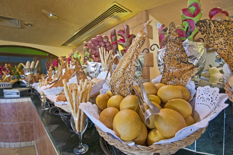Bread Display at a Hotel Buffet Stock Photo - Image of dining, variety ...