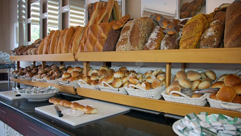 Bread Display at a Hotel Buffet Stock Image - Image of grain, diversity ...