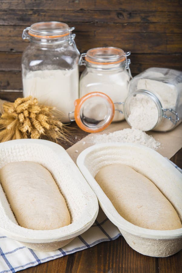 Bread Dough in the Fermentation Basket Stock Photo - Image of ...