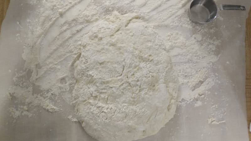 Bread Dough & Flour Fresh from Scratch Stock Image - Image of dessert ...