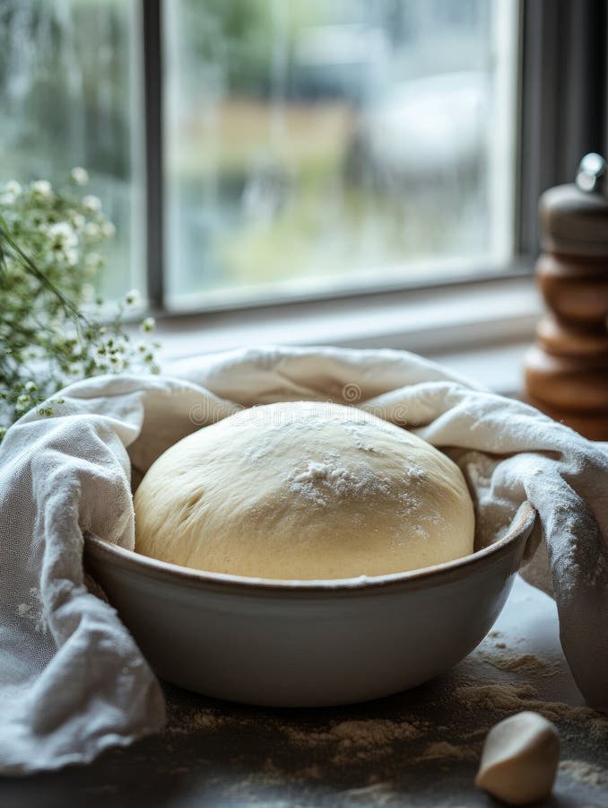Bread Dough Rising Bowl Covered Cloth Stock Photos - Free & Royalty ...