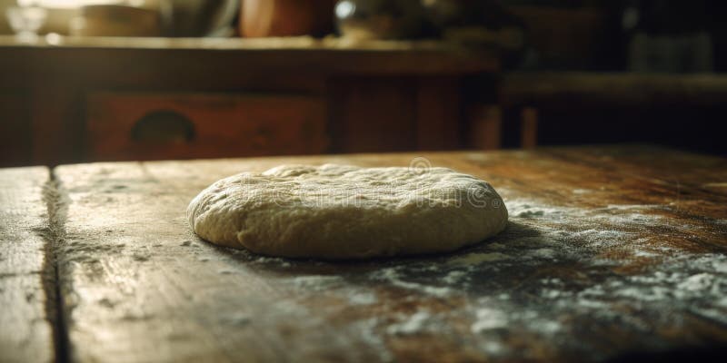 Bread Dough on Table with Natural Light Stock Image - Image of cuisine ...