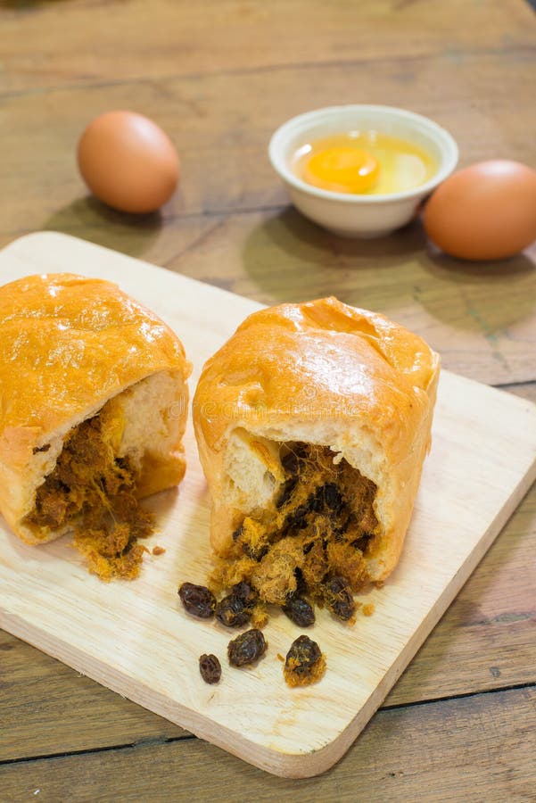Bread with Dried Shredded Pork Stock Photo - Image of dried, close ...