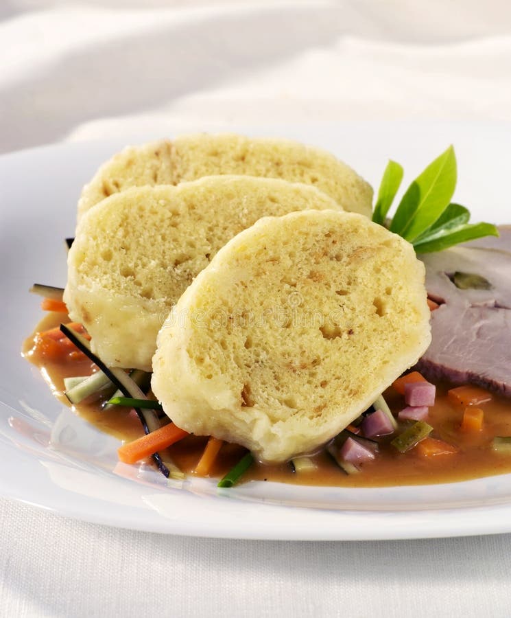 Czech bread dumplings stock photo. Image of detail, food - 28519556