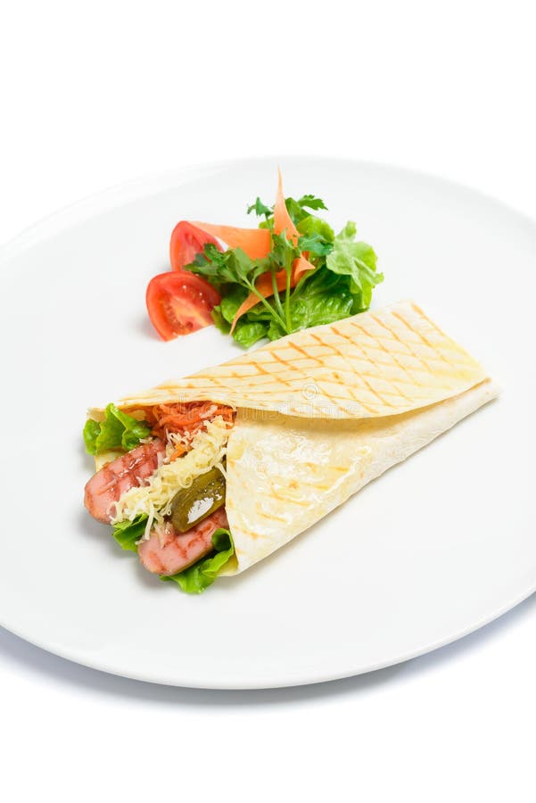 Bread Envelope with Sausages Stock Image - Image of collection, meat ...