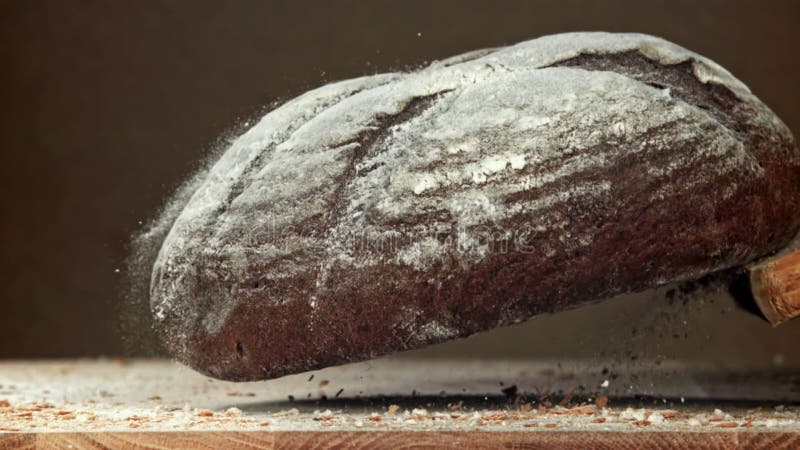 The Bread Falls on the Table. Filmed on a High-speed Camera at 1000 Fps ...
