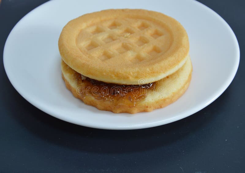 Bread Filling Blueberry Jam on Dish Stock Image - Image of blueberry ...
