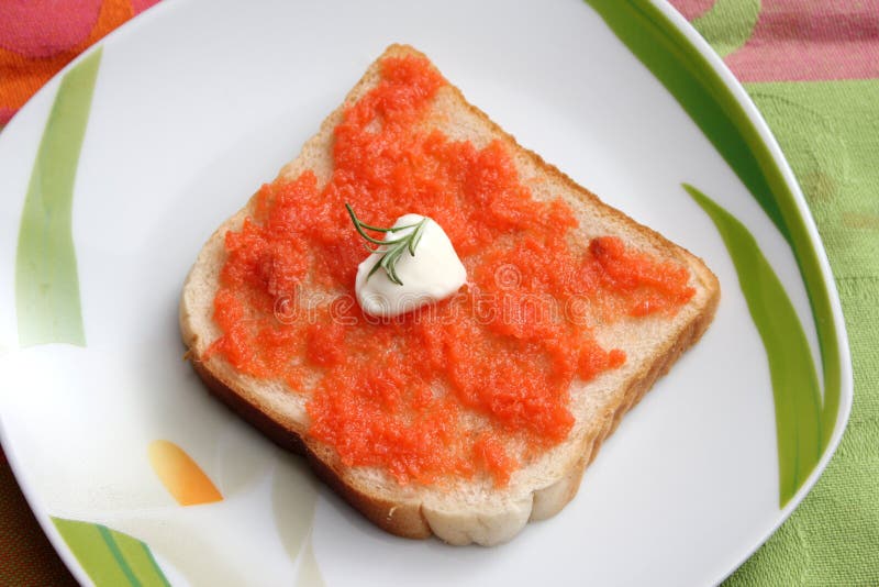 Bread with fish stock image. Image of fish, toast, buffet - 113758327