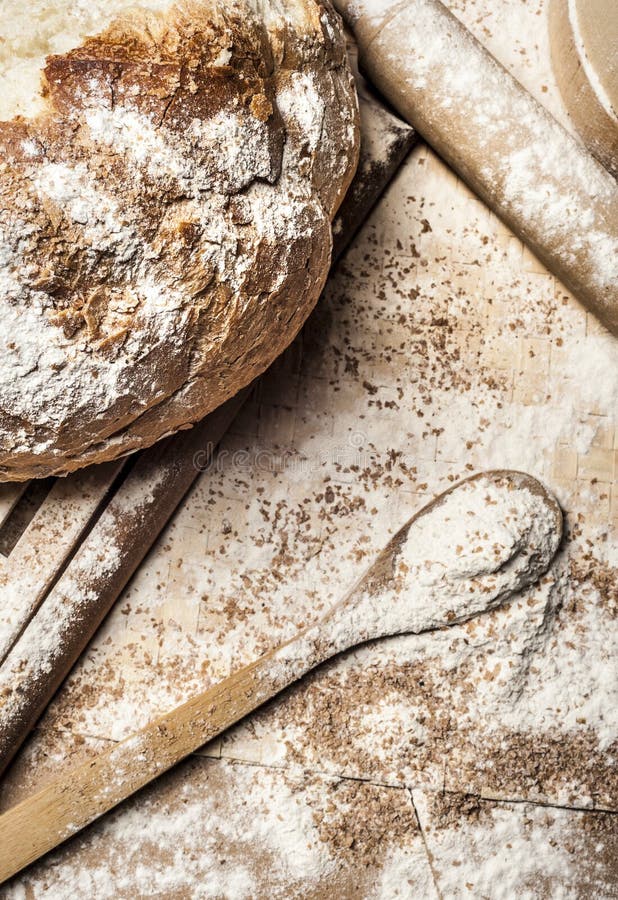 Bread and flour stock image. Image of food, oven, natural - 23829567