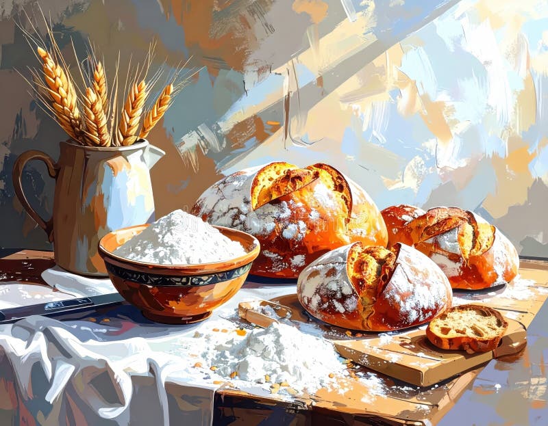 Bread Flour Baked Standing Table Stock Photo - Image of fresh, clean ...