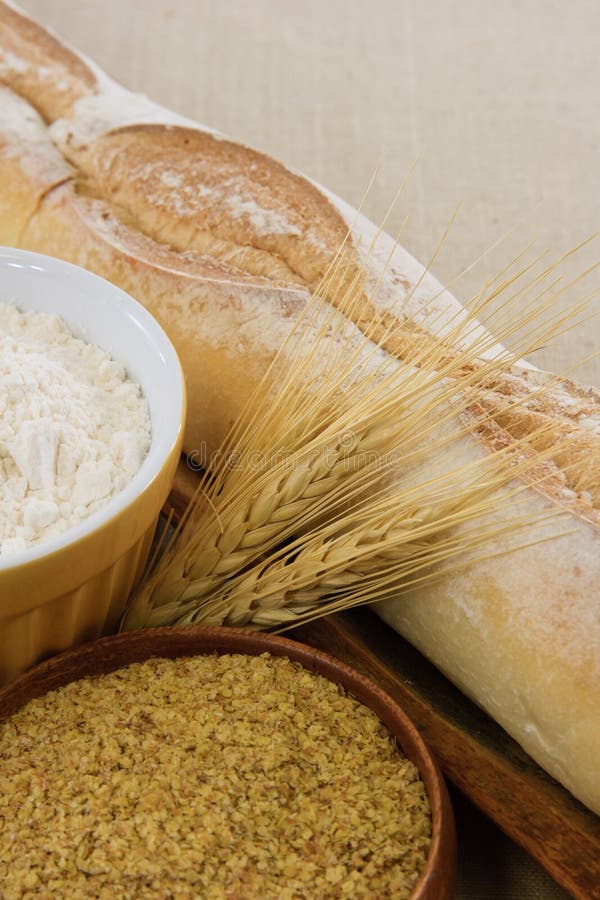 Bread, Flour, and Wheat Germ Show Food Allergens Stock Image - Image of ...