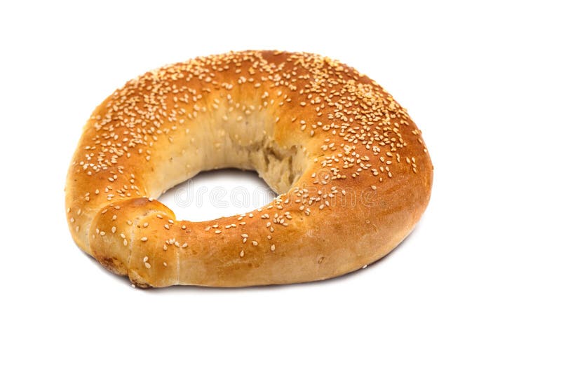 Bread in the Form of a Bagel on a White Background Stock Photo - Image ...