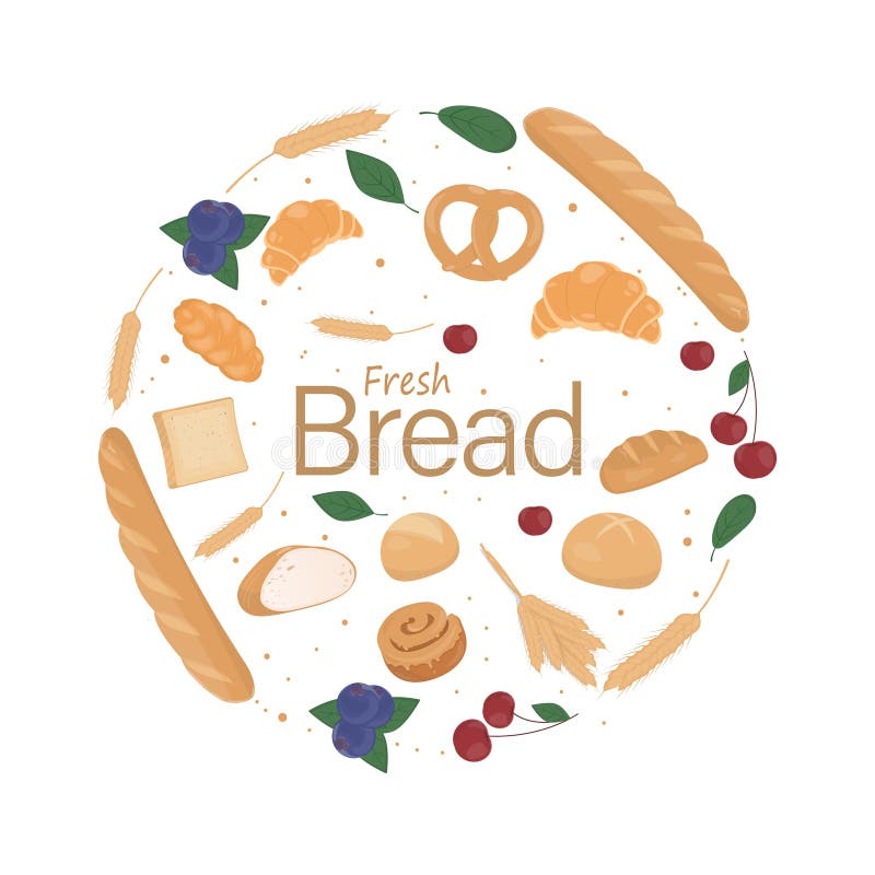 Bread Frame Poster with Text Fresh Bread Stock Vector - Illustration of ...