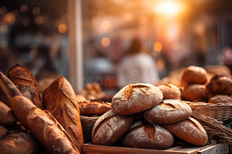 Bread and Fresh Baked Goods in a Bakery - Made with Generative AI Tools ...