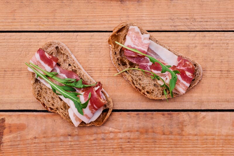 Bread with gourmet meat stock photo. Image of platter - 115456448