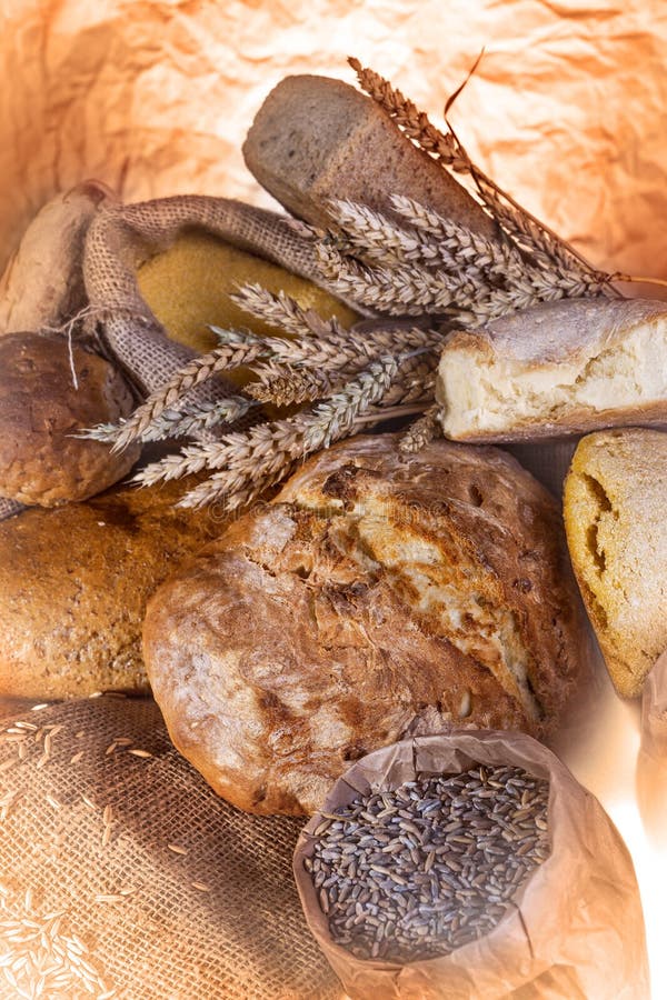 Bread and grains stock image. Image of dough, foodstuff - 32479461