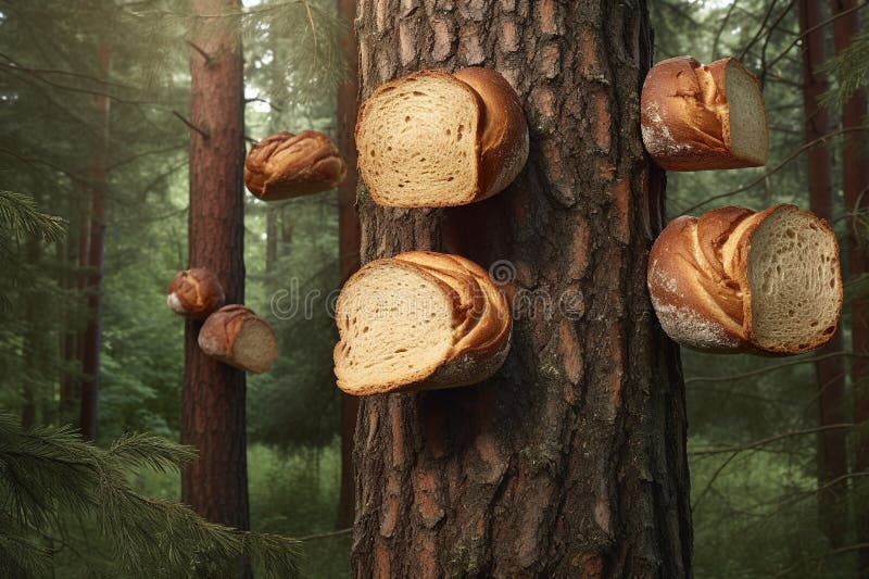 Bread Growing on Trees. Generative AI Stock Illustration - Illustration ...