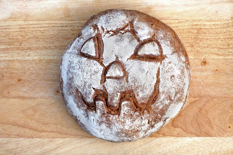 Bread with Halloween Face stock image. Image of face - 27889713