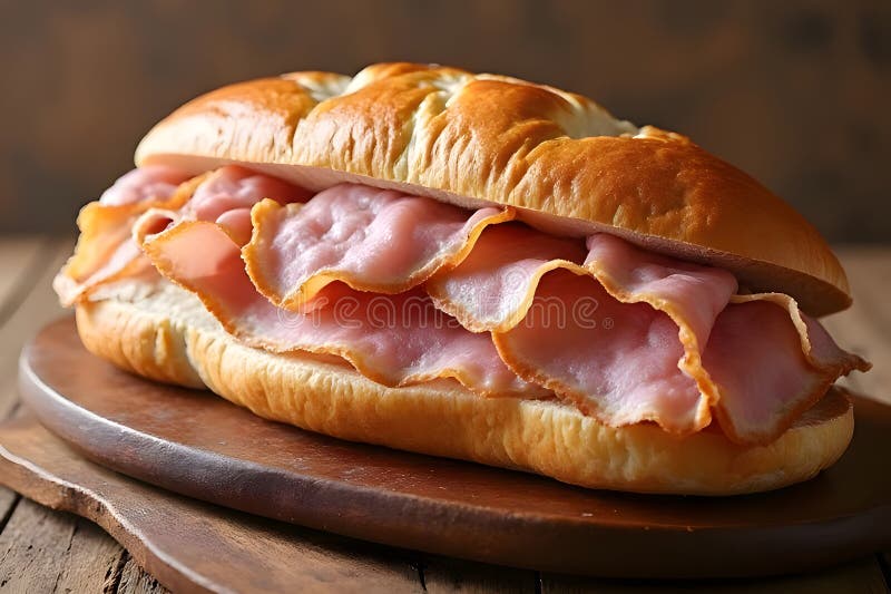 The Bread with Ham and Butter Ready for Breakfast Stock Photo - Image ...