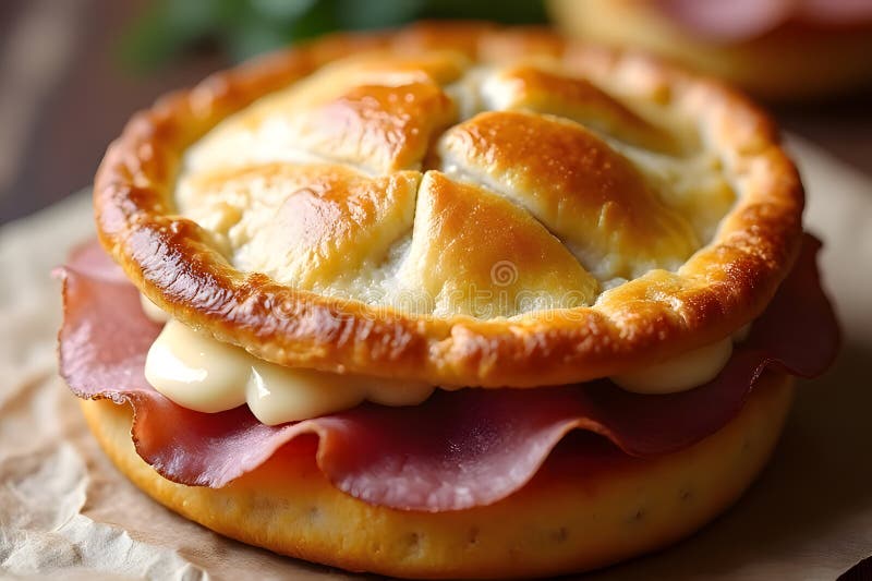 The Bread with Ham and Butter Ready for Breakfast Stock Illustration ...