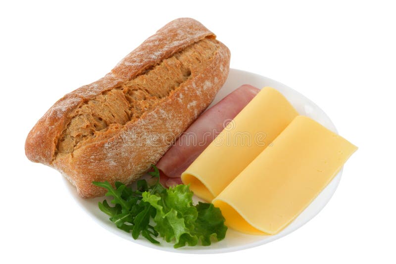 Bread with ham and cheese stock image. Image of brown - 17540521