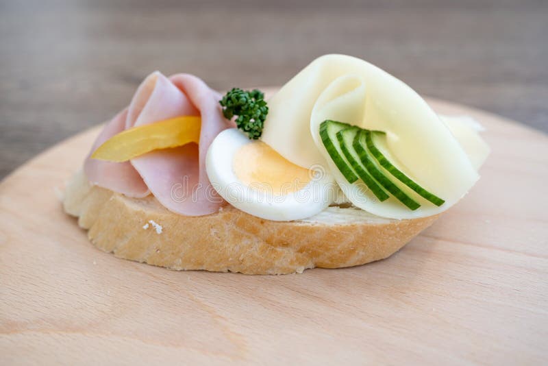 Bread with ham and egg stock photo. Image of salad, fresh - 260868480