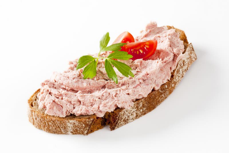 Bread and ham spread stock image. Image of savory, closeup - 60831261