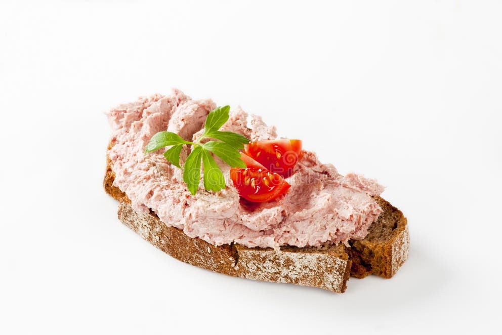 Bread and ham spread stock image. Image of meat, shot - 60833347