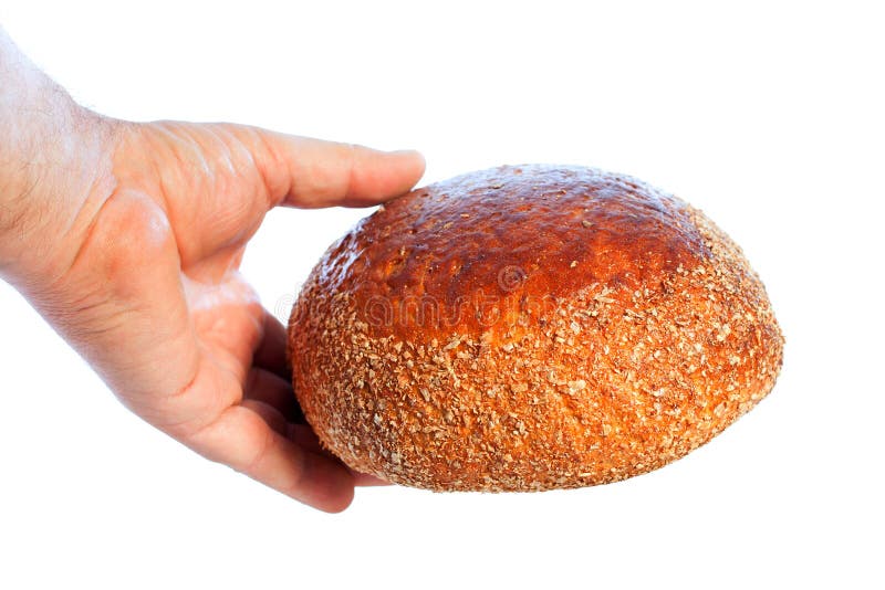 Bread and hand. stock image. Image of delicious, cooking - 27738643