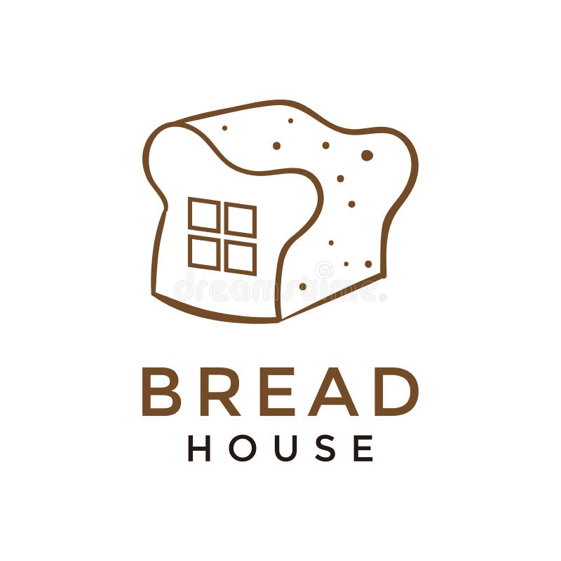 Bread House with Line Art Logo Design Vector Stock Vector ...
