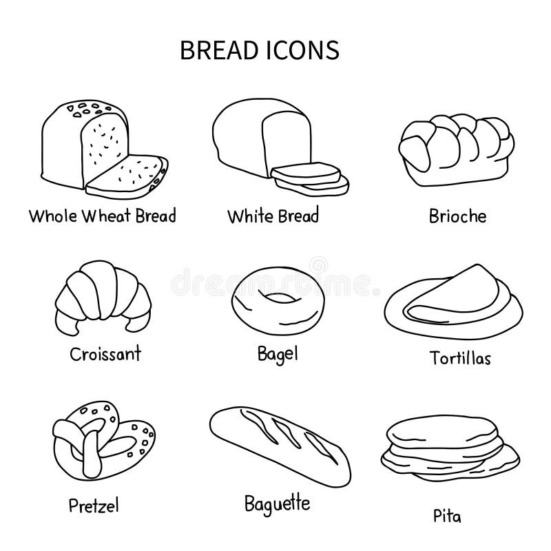 Brioche Bread Line Drawing Stock Illustrations – 37 Brioche Bread Line ...