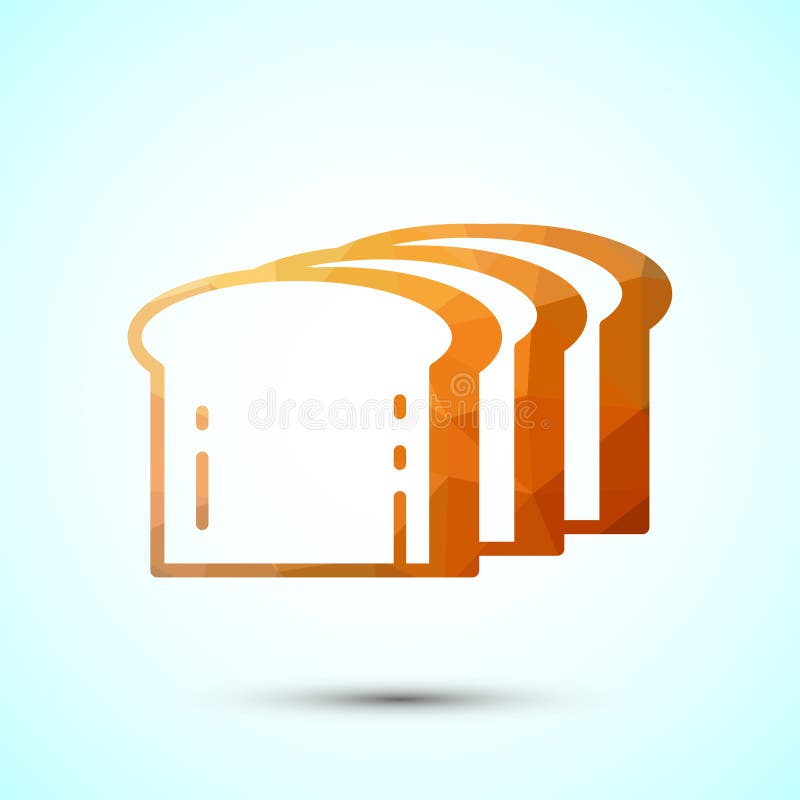 Bread Icon Design Illustration, Bakery Icon, Low Poly Style Stock ...